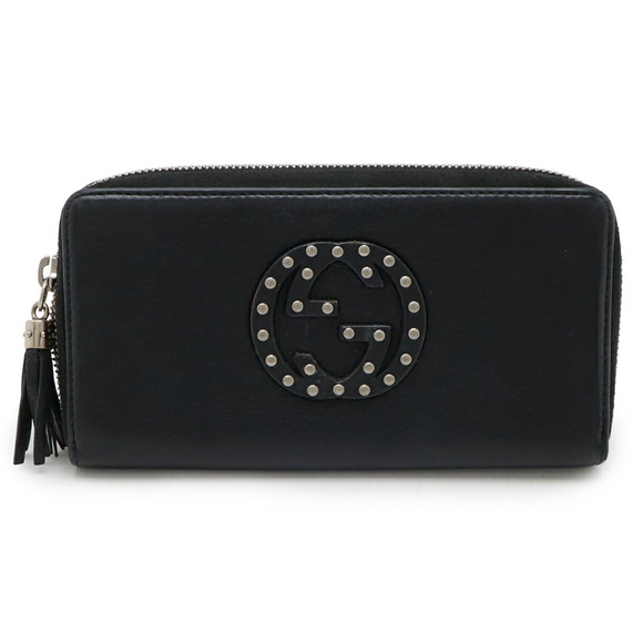 Gucci | Bags | Gucci Soho Interlocking G Stud Round Long Wallet In ...